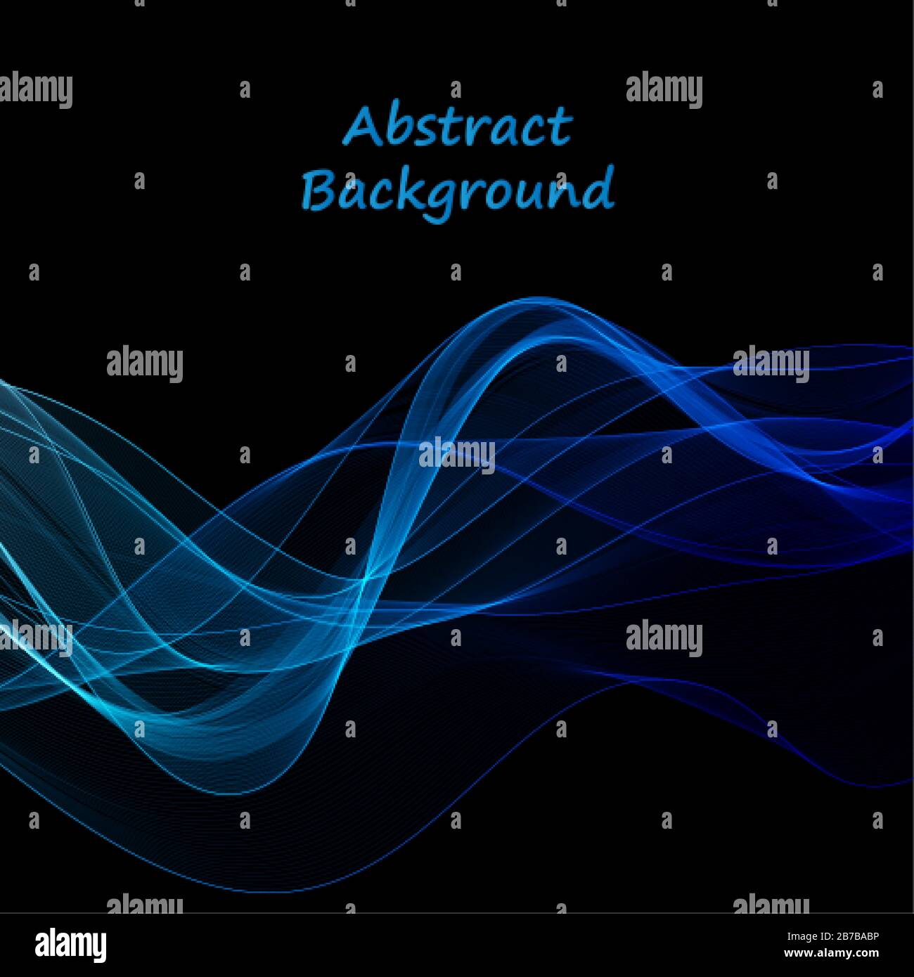 blue neon wave. vector abstract lines. template for advertising Stock ...