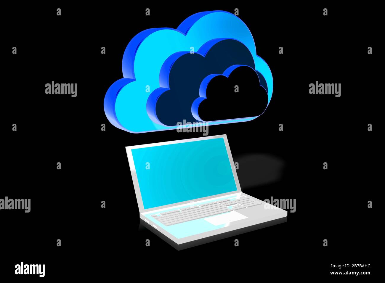 3D cloud computing illustration Stock Photo - Alamy