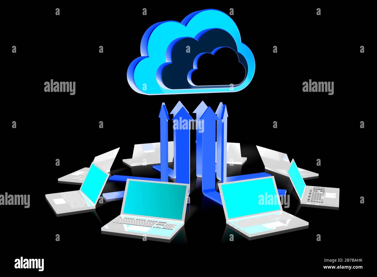 3D cloud computing illustration Stock Photo - Alamy