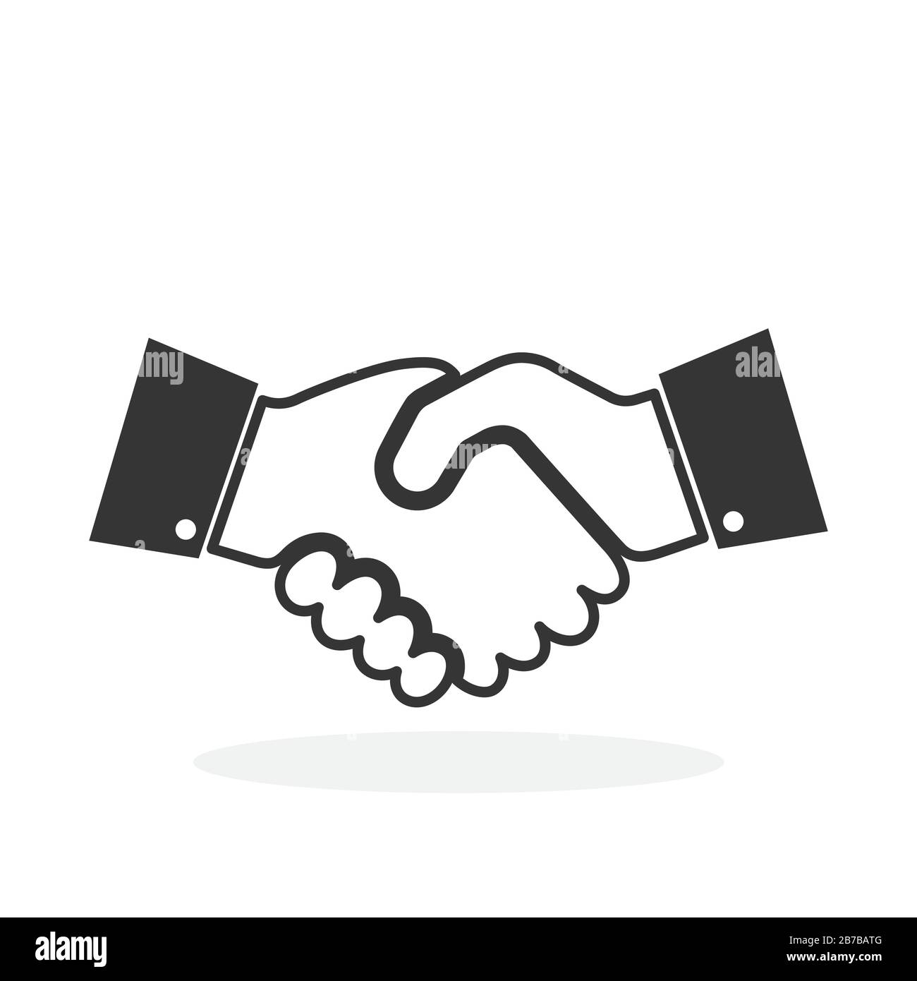 Handshake icon isolated on white background. Black linear Handshake ...