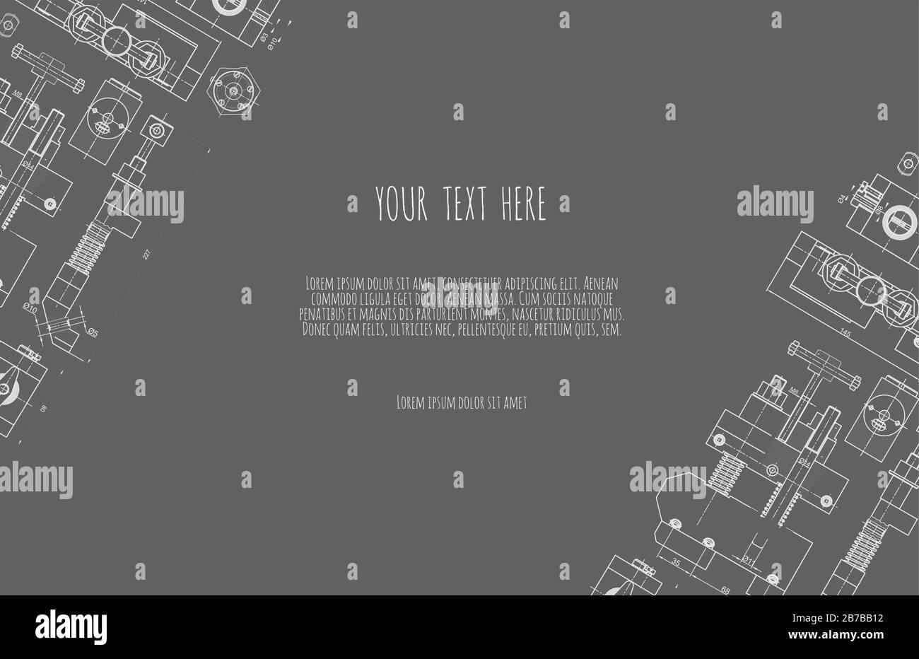 Engineering backgrounds. Mechanical engineering drawings. Cover. Banner ...