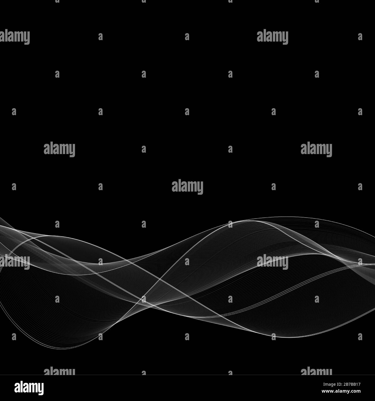 white smoky wave on a black background. presentation template. layout ...