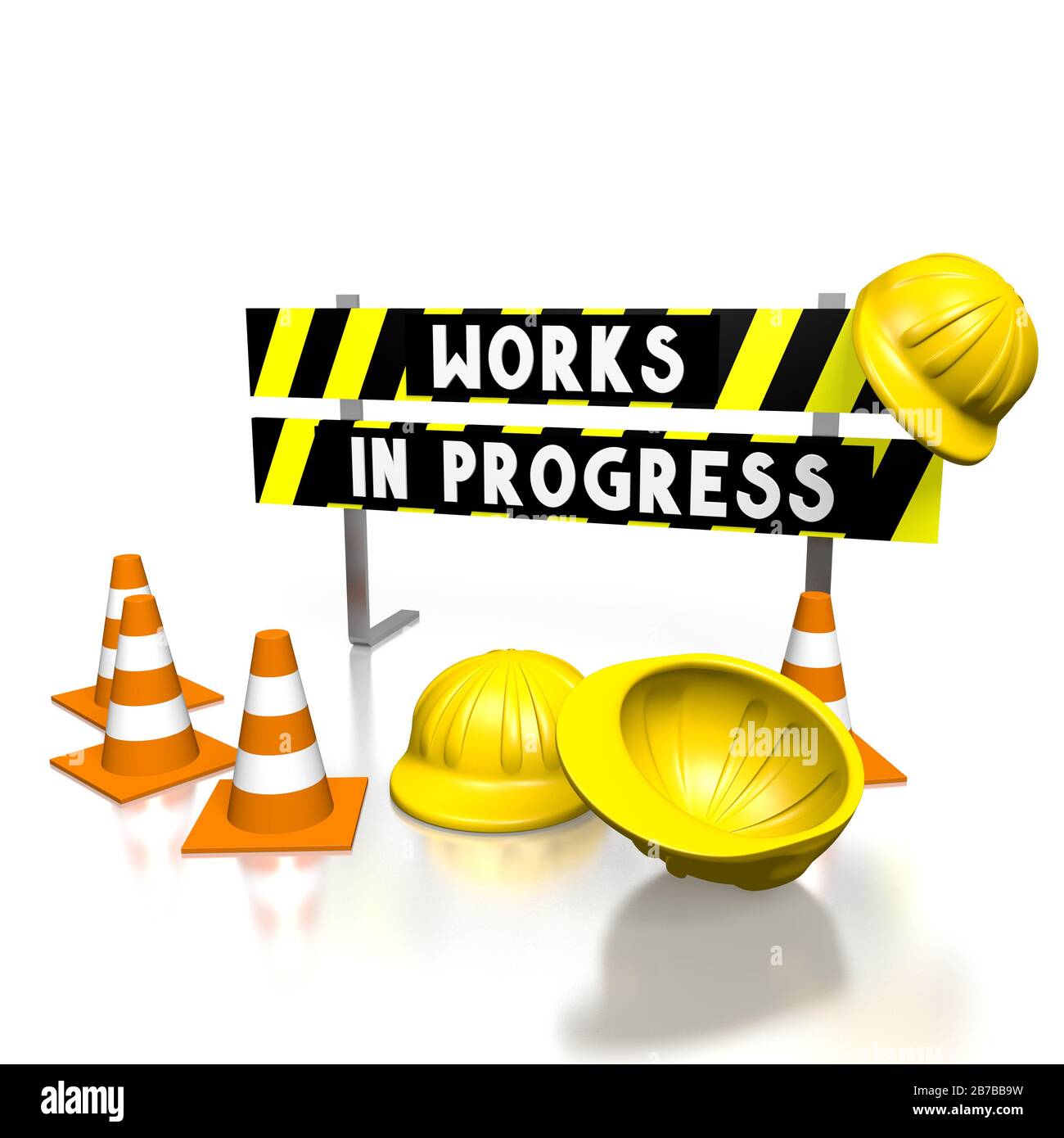 3D works in progress/ under construction concept Stock Photo - Alamy