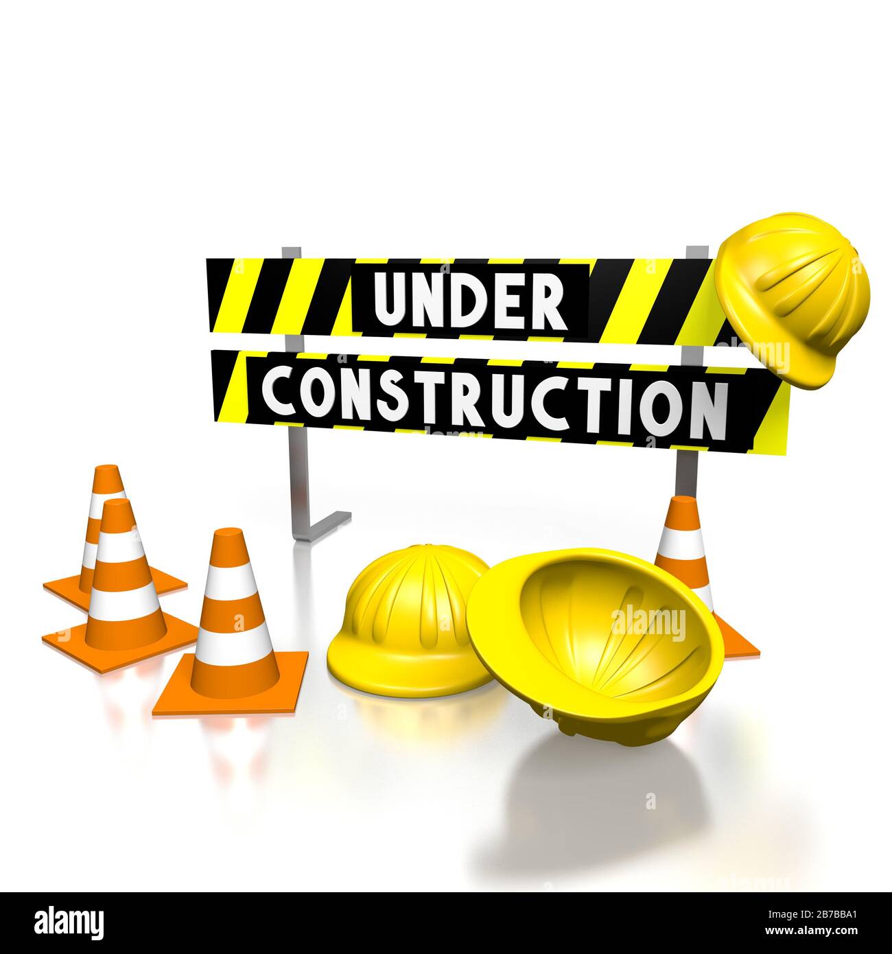 3D under construction concept Stock Photo - Alamy