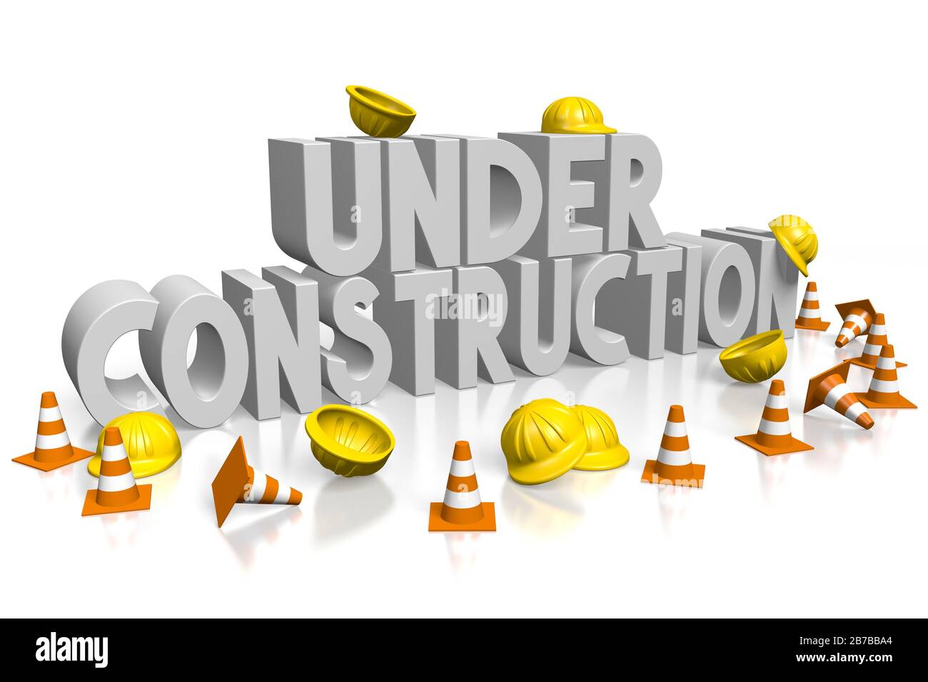 3D under construction concept Stock Photo - Alamy
