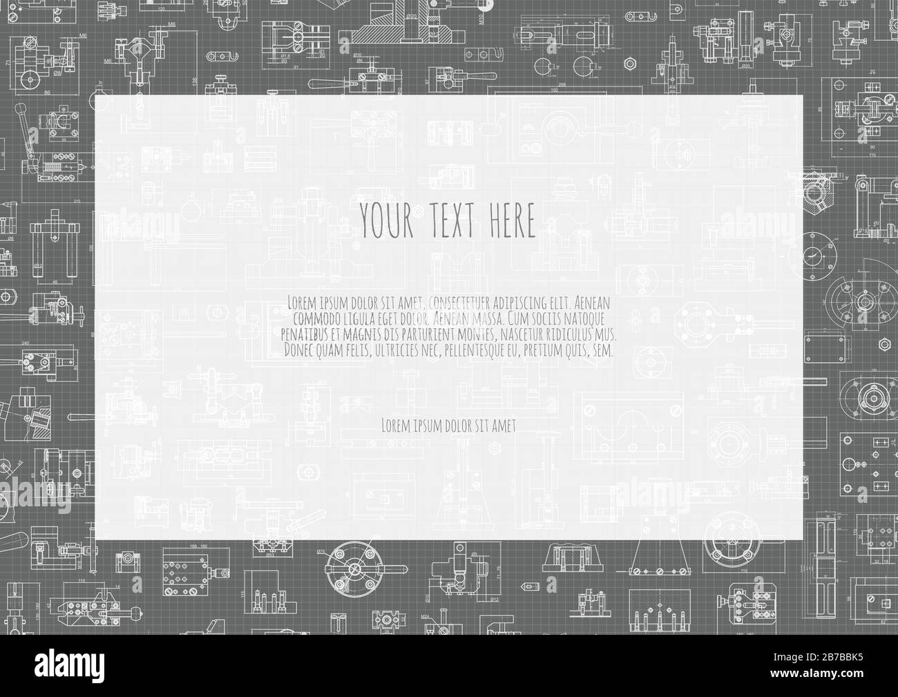 Technical drawing background . Mechanical Engineering drawing. Engine ...