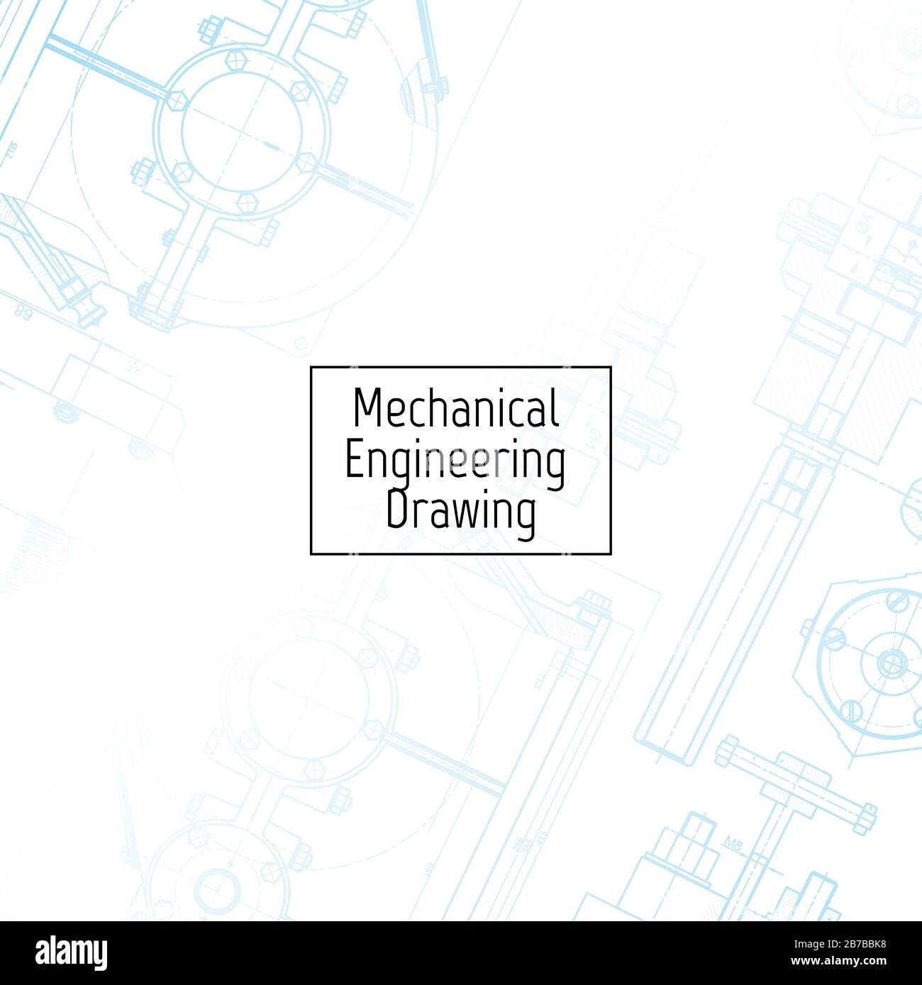 Technical drawing background . Mechanical Engineering drawing. Engine ...