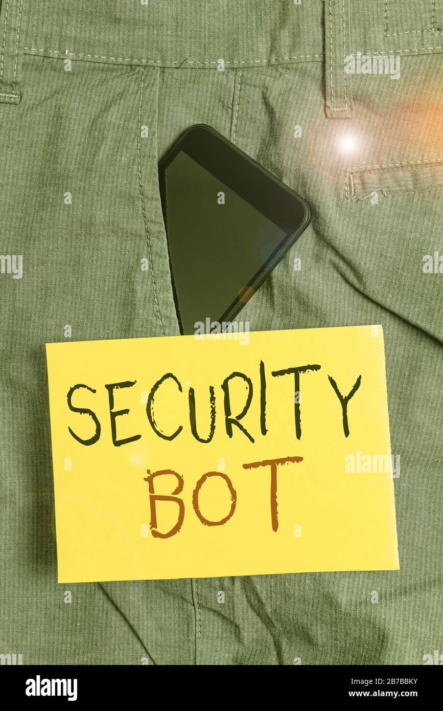 Word writing text Security Bot. Business photo showcasing software that ...