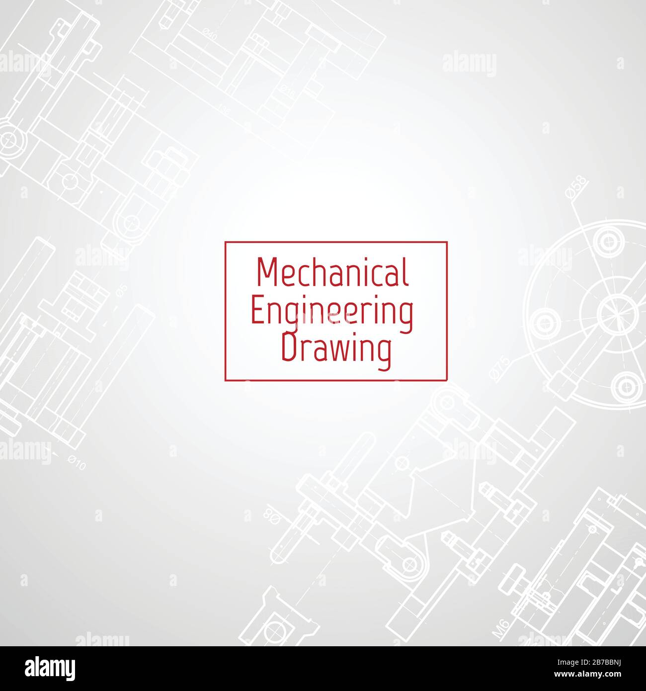 Technical drawing background . Mechanical Engineering drawing. Engine ...