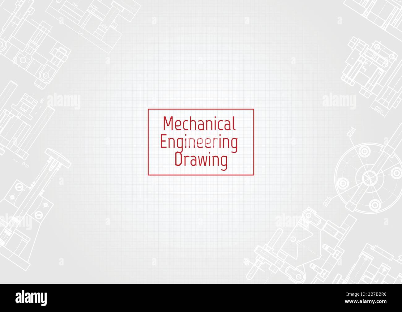 Technical drawing background . Mechanical Engineering drawing. Engine ...