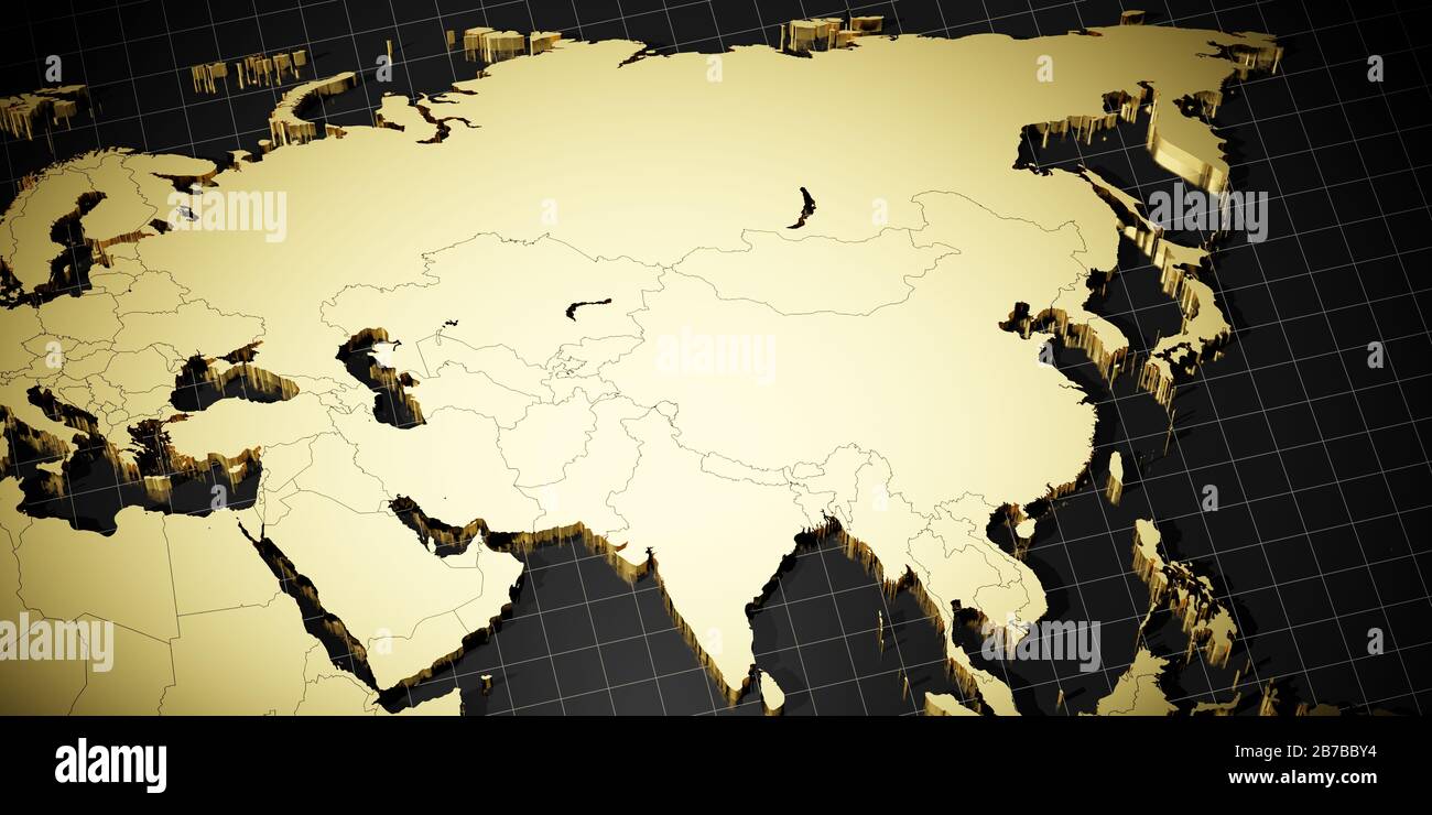 Asian continent - 3D illustration Stock Photo - Alamy