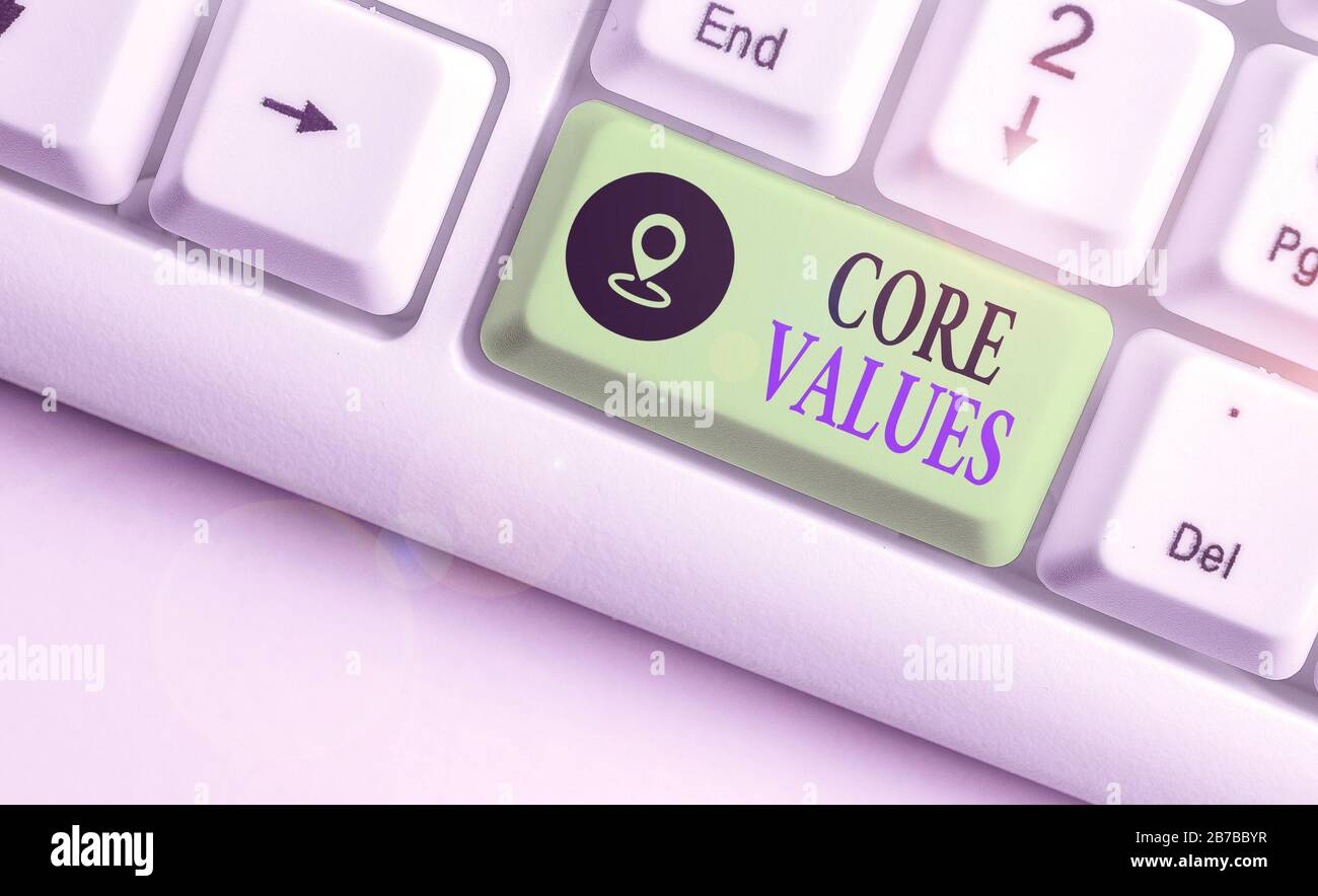 Conceptual hand writing showing Core Values. Concept meaning the ...