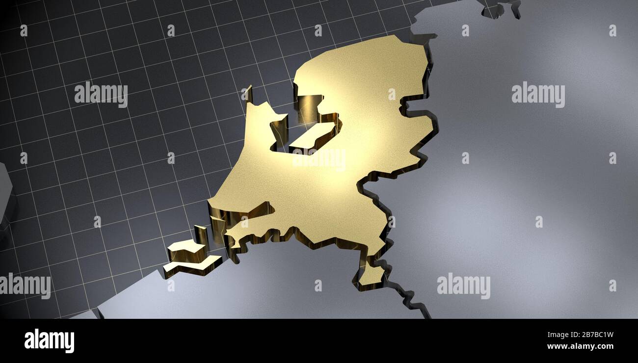 Netherlands - country shape - 3D illustration Stock Photo - Alamy