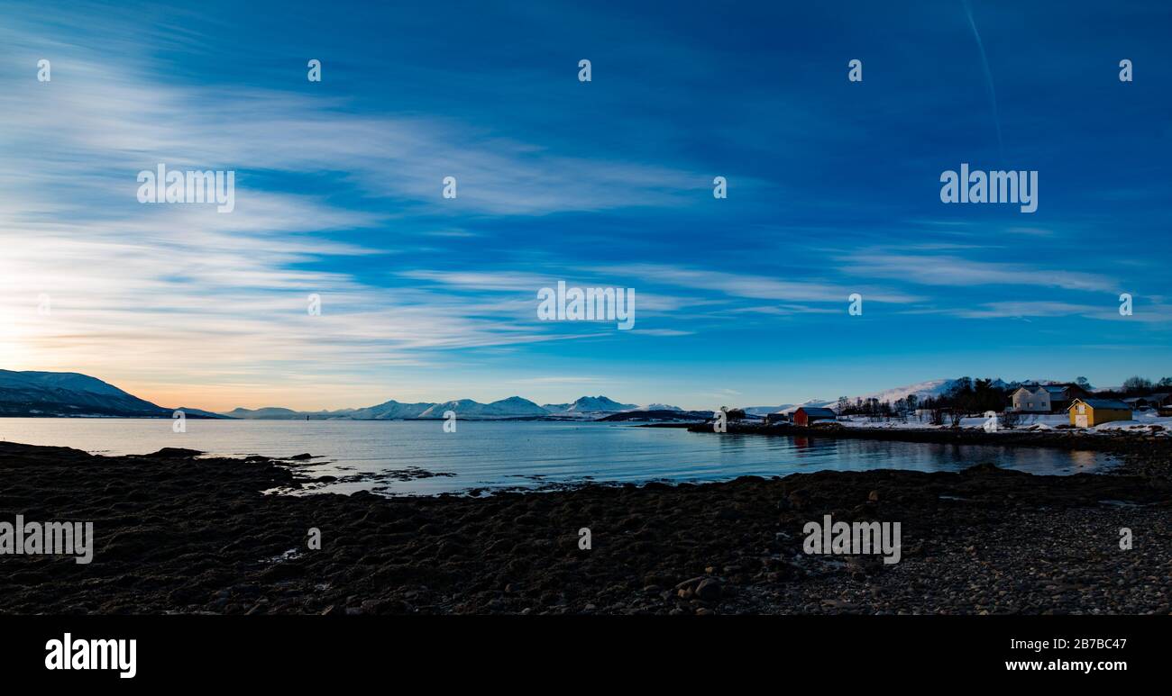 Tromso Norway. Landscapes, snow,sunset, colors, nature, vivid colors ...