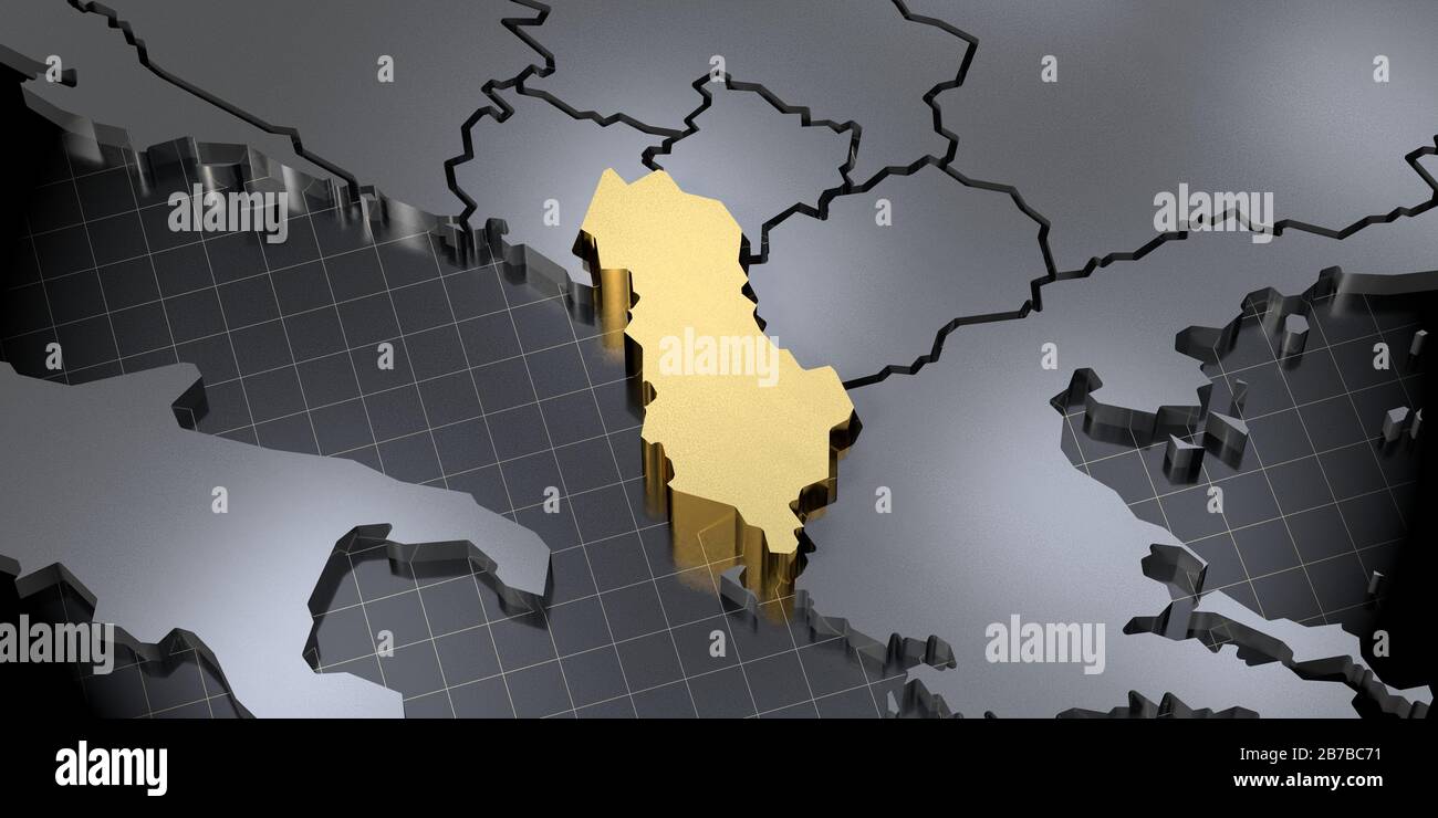 Albania - country shape - 3D illustration Stock Photo - Alamy