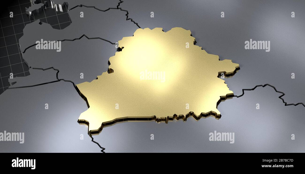 Belarus - country shape - 3D illustration Stock Photo - Alamy