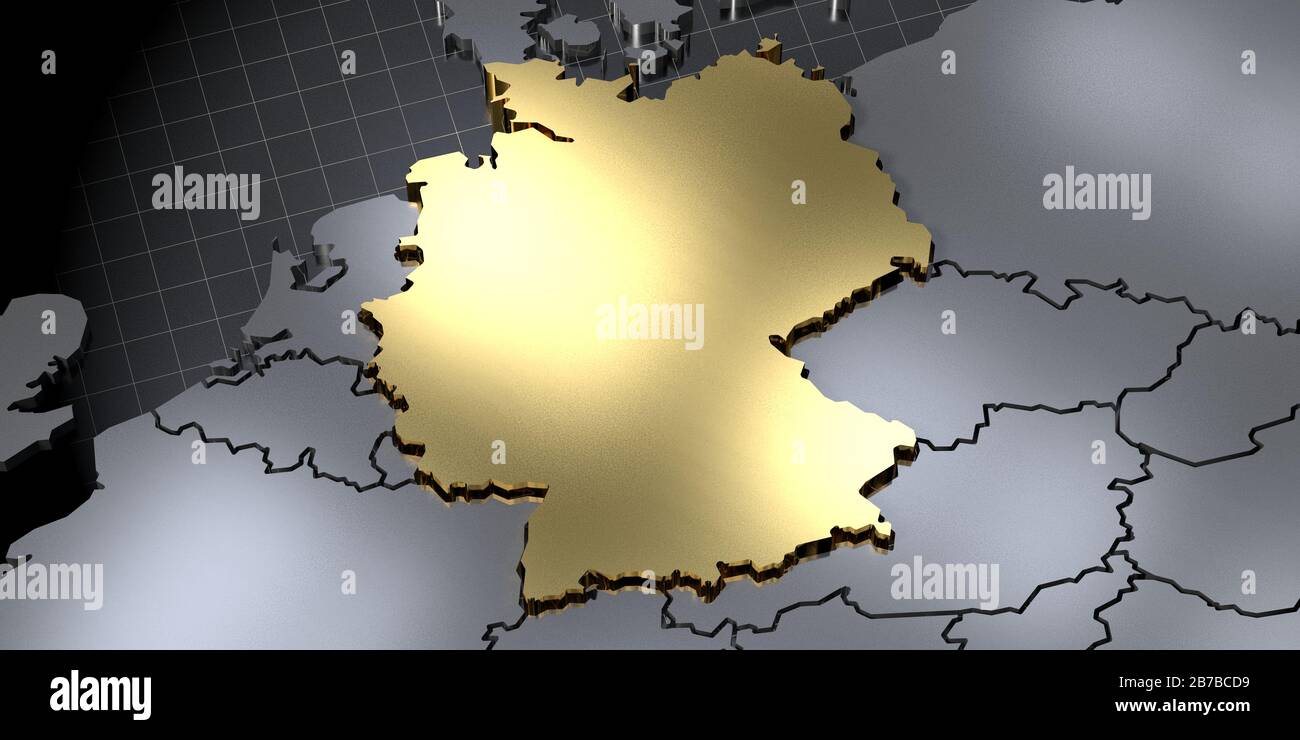 Germany - country shape - 3D illustration Stock Photo - Alamy