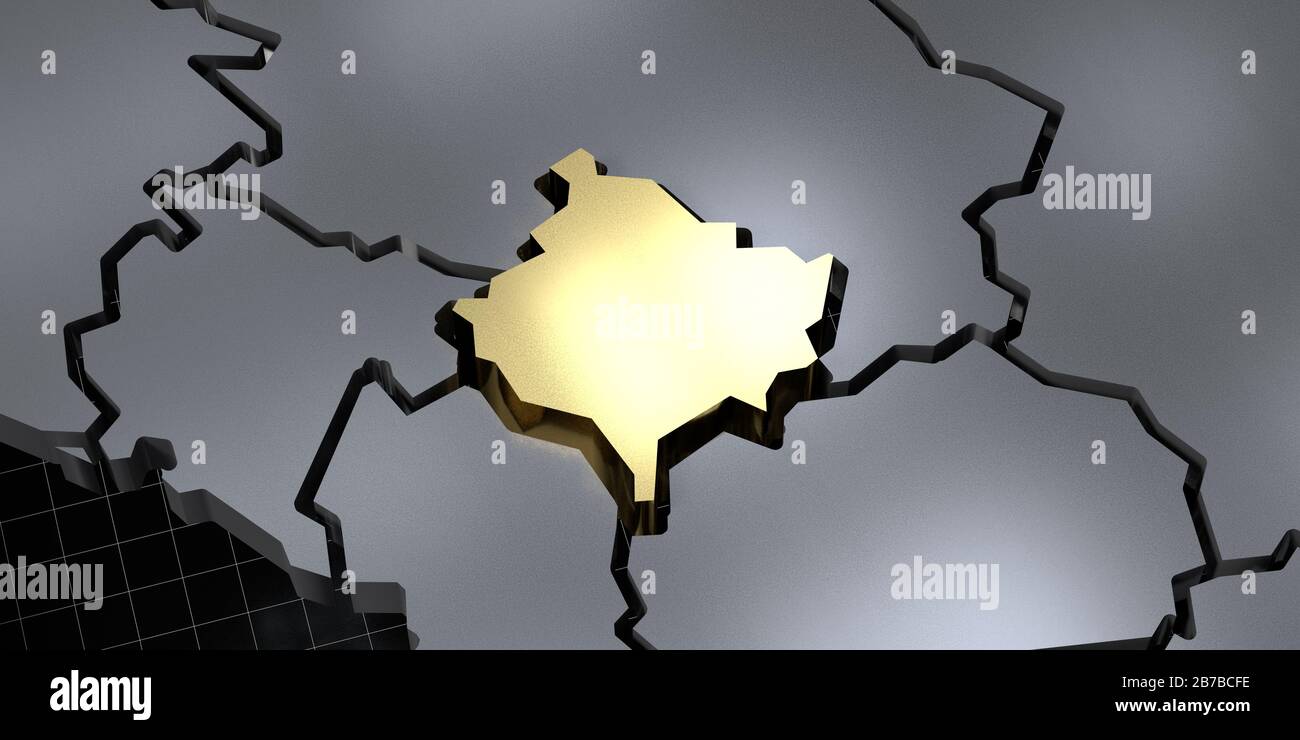 Kosovo - country shape - 3D illustration Stock Photo - Alamy