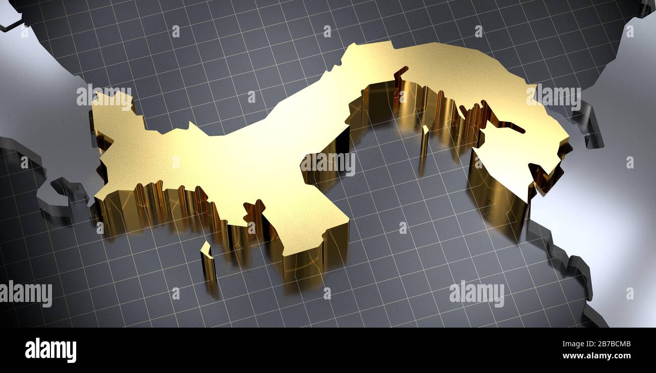 Panama - country shape - 3D illustration Stock Photo - Alamy