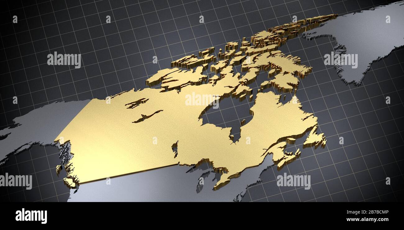 Canada gold map hi-res stock photography and images - Alamy