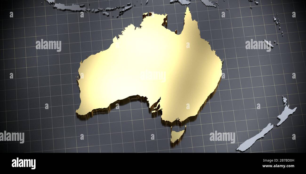 Australia - country shape - 3D illustration Stock Photo - Alamy