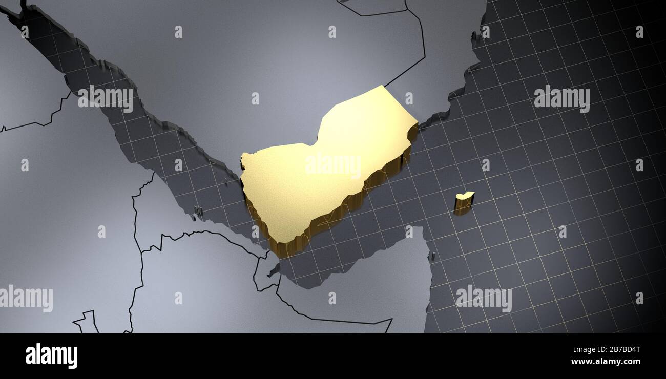 Yemen - country shape - 3D illustration Stock Photo - Alamy