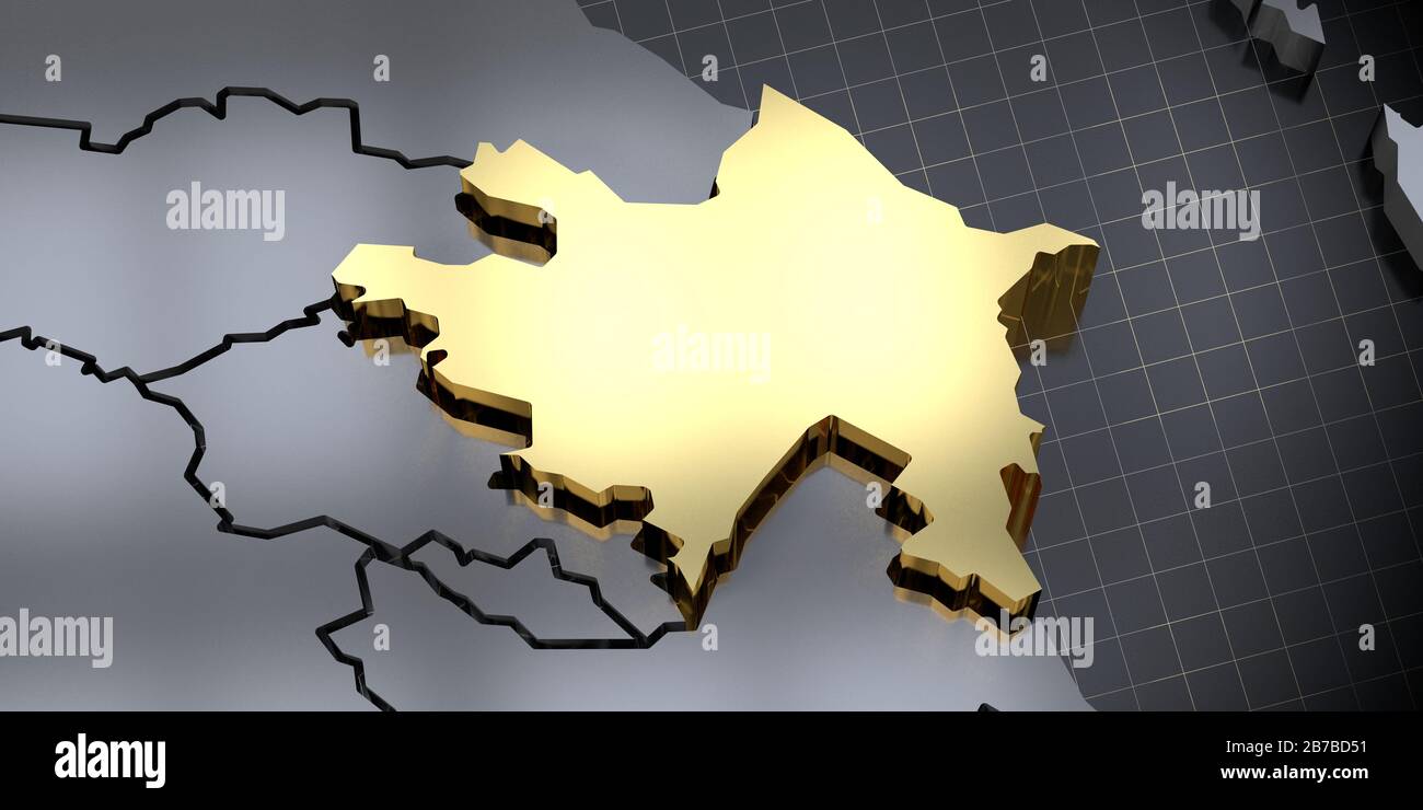 Azerbaijan - country shape - 3D illustration Stock Photo - Alamy