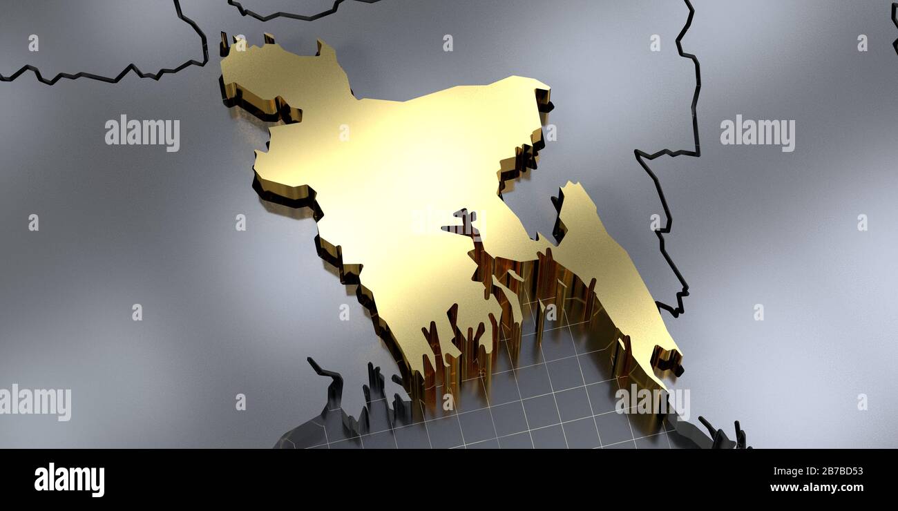 Bangladesh - country shape - 3D illustration Stock Photo - Alamy