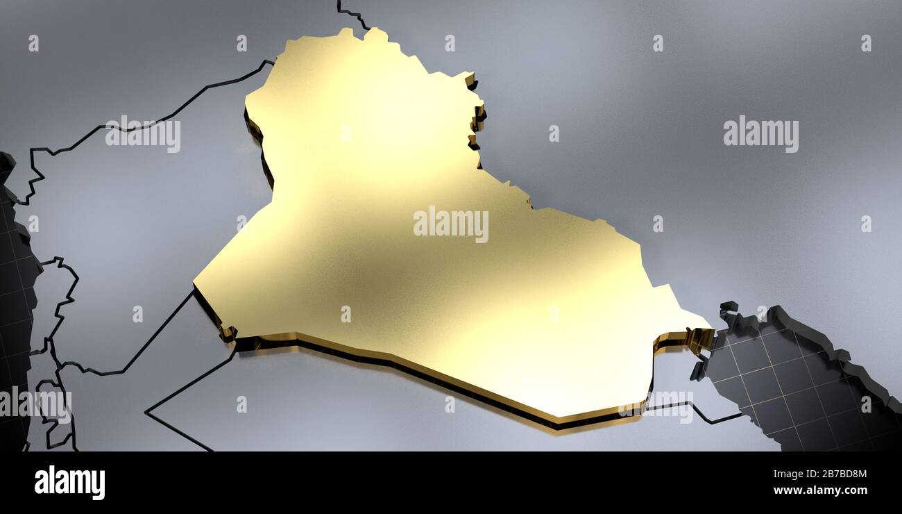 Iraq - country shape - 3D illustration Stock Photo - Alamy