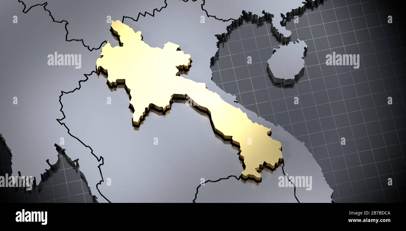 Laos - country shape - 3D illustration Stock Photo - Alamy