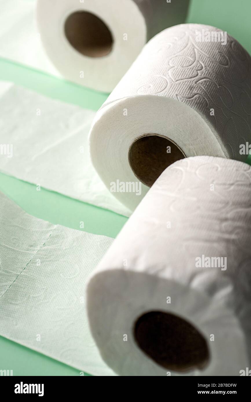 Stockpiling toilet paper during coronavirus crises Stock Photo - Alamy