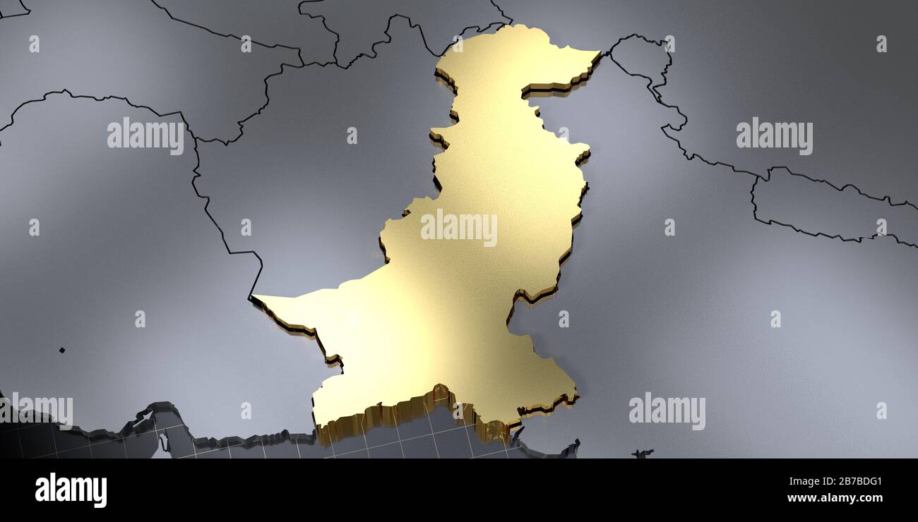 Pakistan - country shape - 3D illustration Stock Photo - Alamy