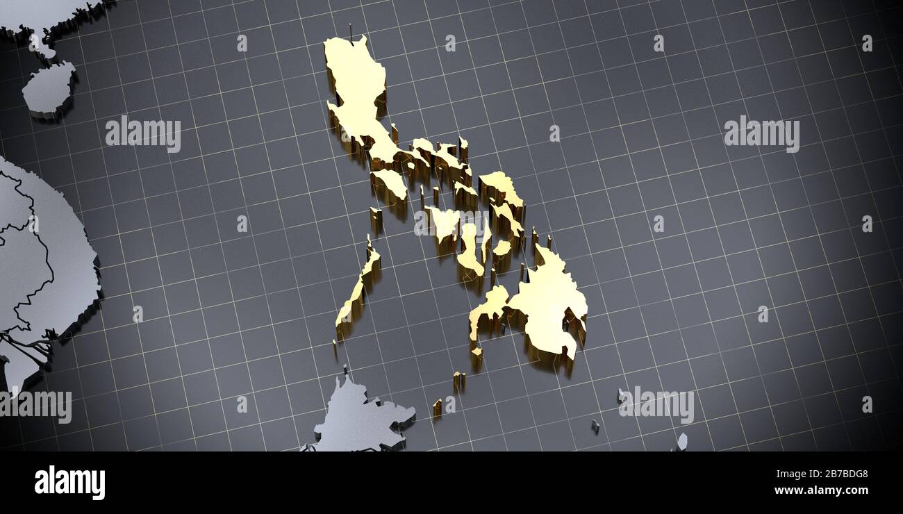 Philippines - country shape - 3D illustration Stock Photo - Alamy