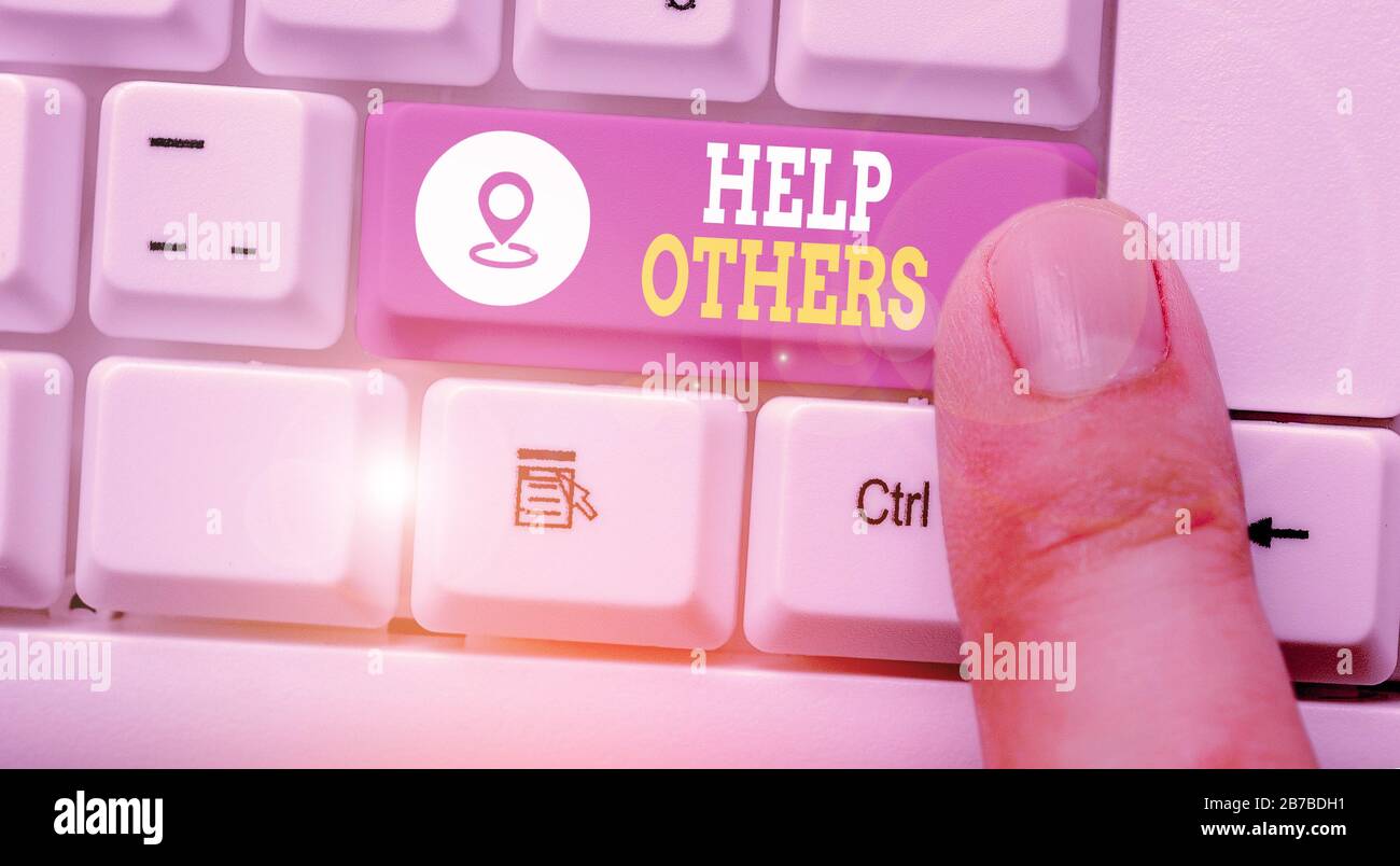 Handwriting text Help Others. Conceptual photo the action of helping ...