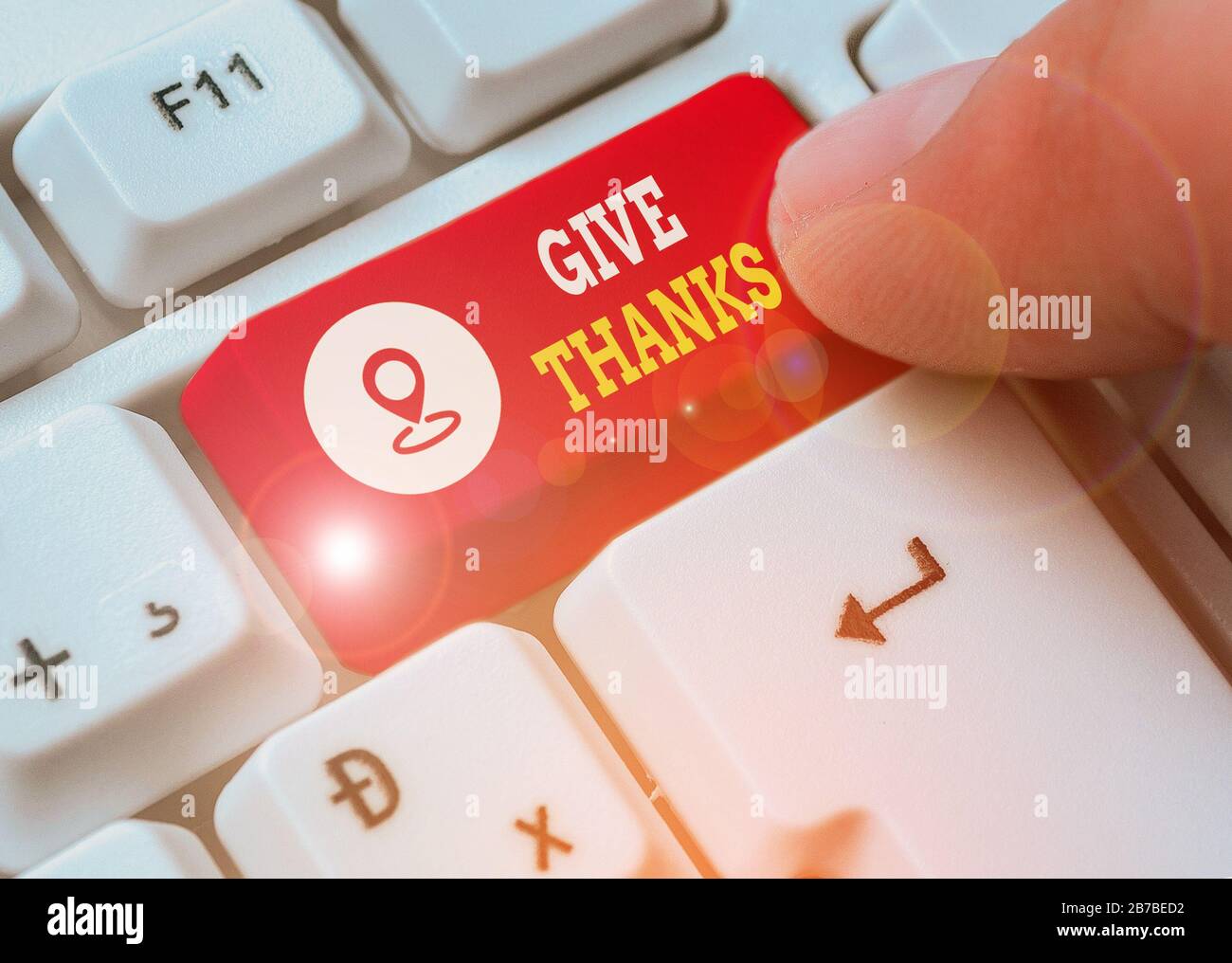 Writing note showing Give Thanks. Business concept for express ...