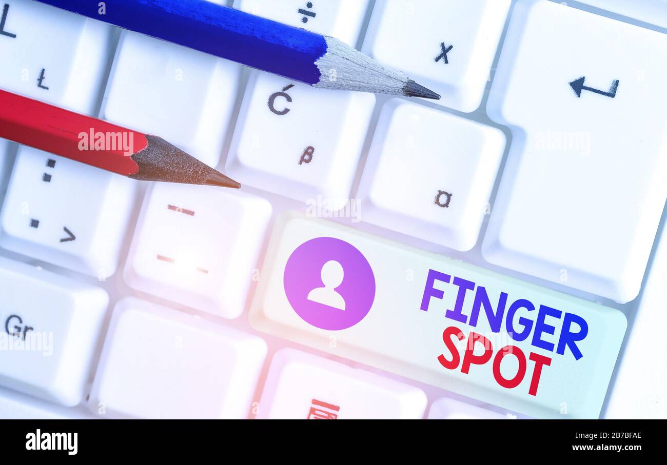Handwriting text Finger Spot. Conceptual photo Small fluidfilled ...