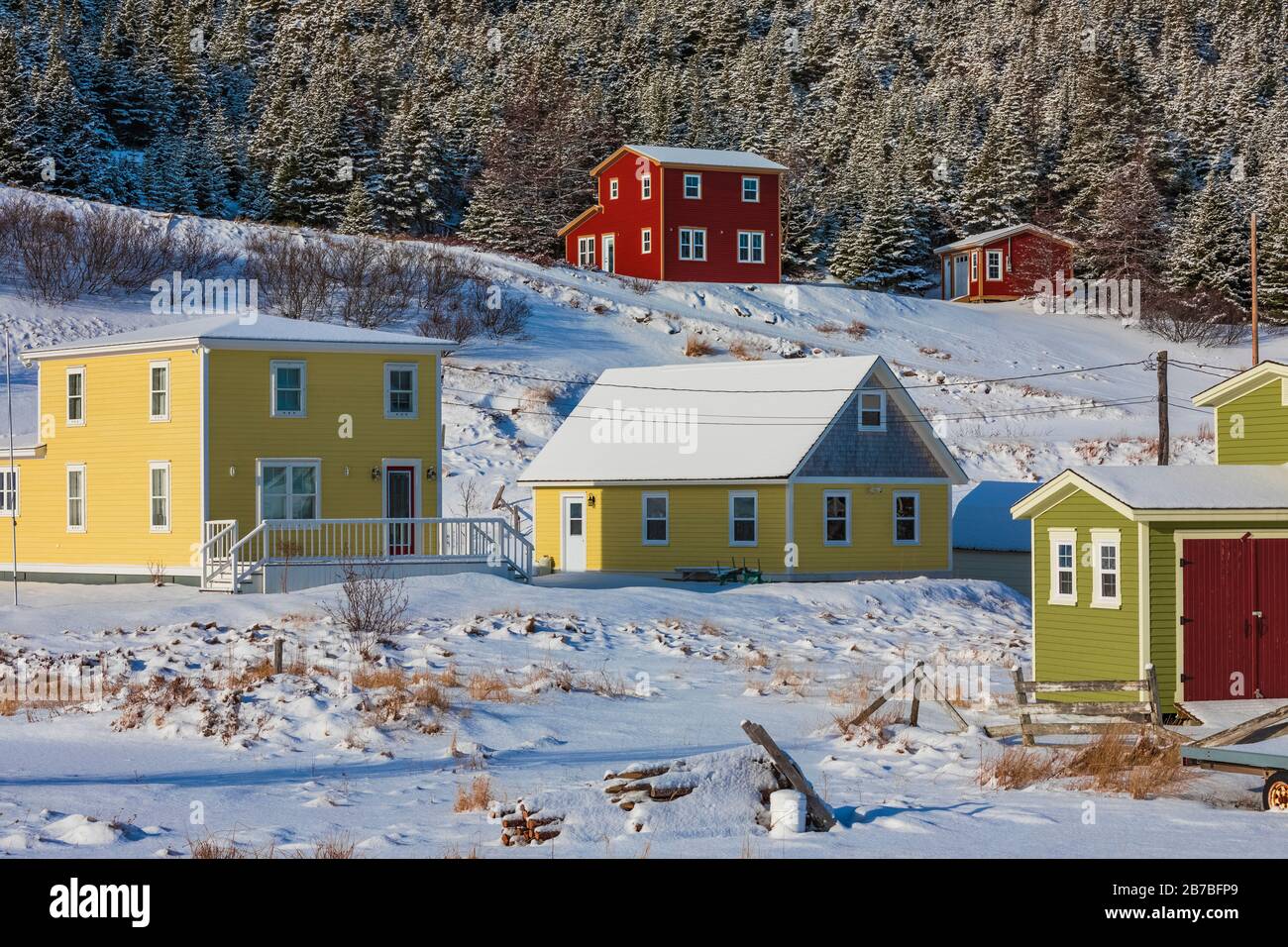 Winter in the fishing village of Dunfield, Newfoundland, Canada [No ...