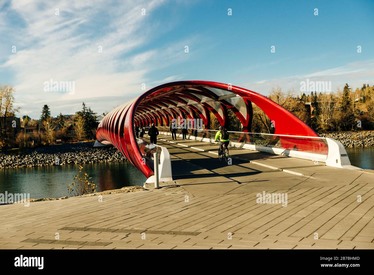 Peace bridge calgary skyline cityscape architecture hi-res stock ...