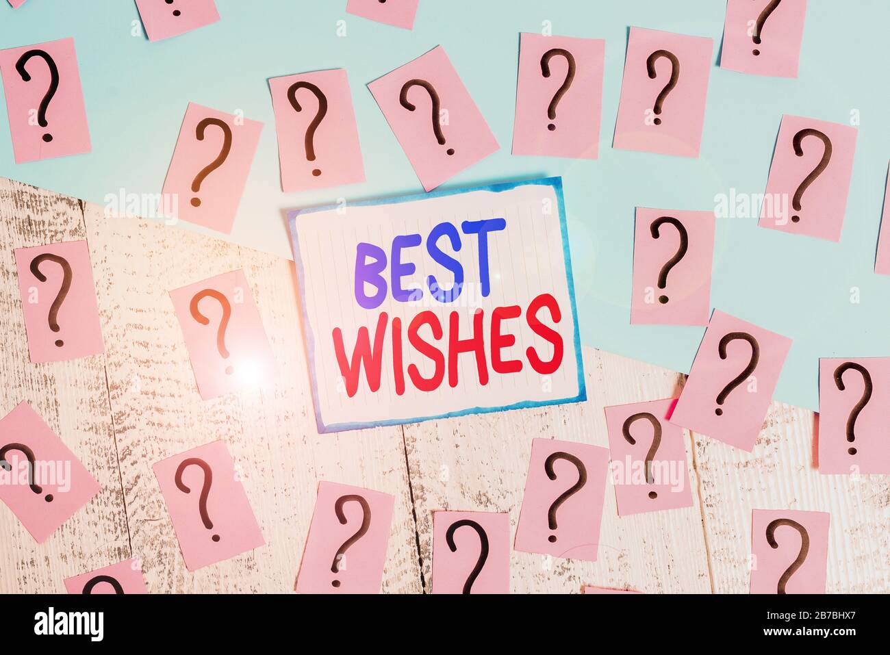 Writing note showing Best Wishes. Business concept for an expression of ...