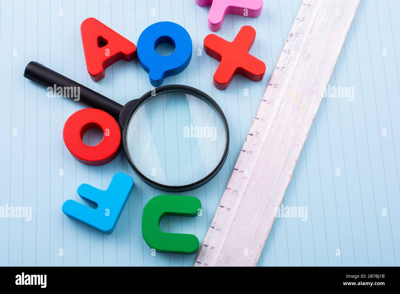 Education concept by School lettering with colorful wooden letters ...