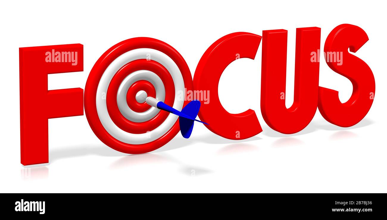 Goal achievement illustration focus Cut Out Stock Images & Pictures - Alamy