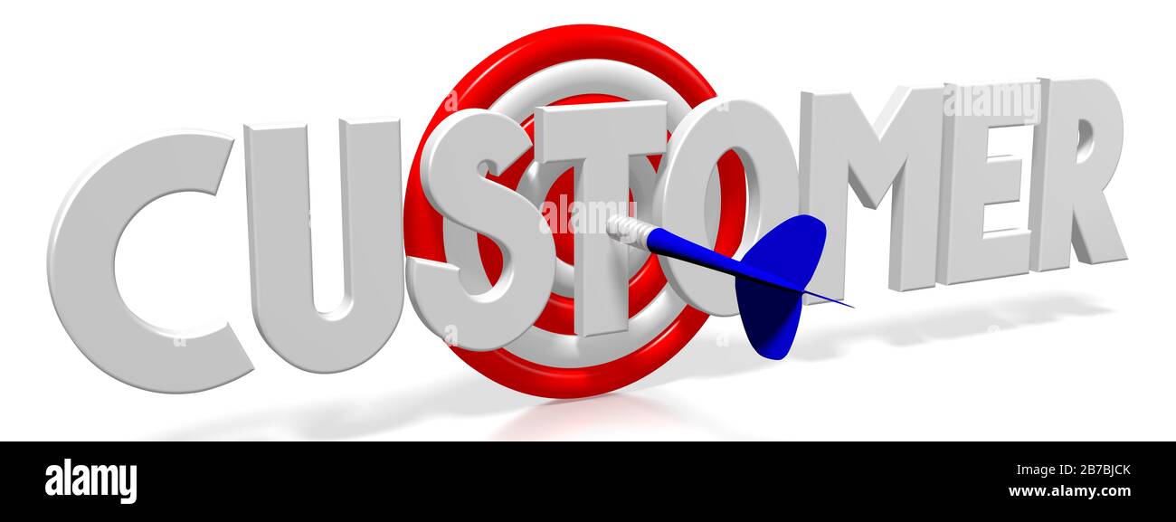3D word/ darts illustration - customer Stock Photo - Alamy