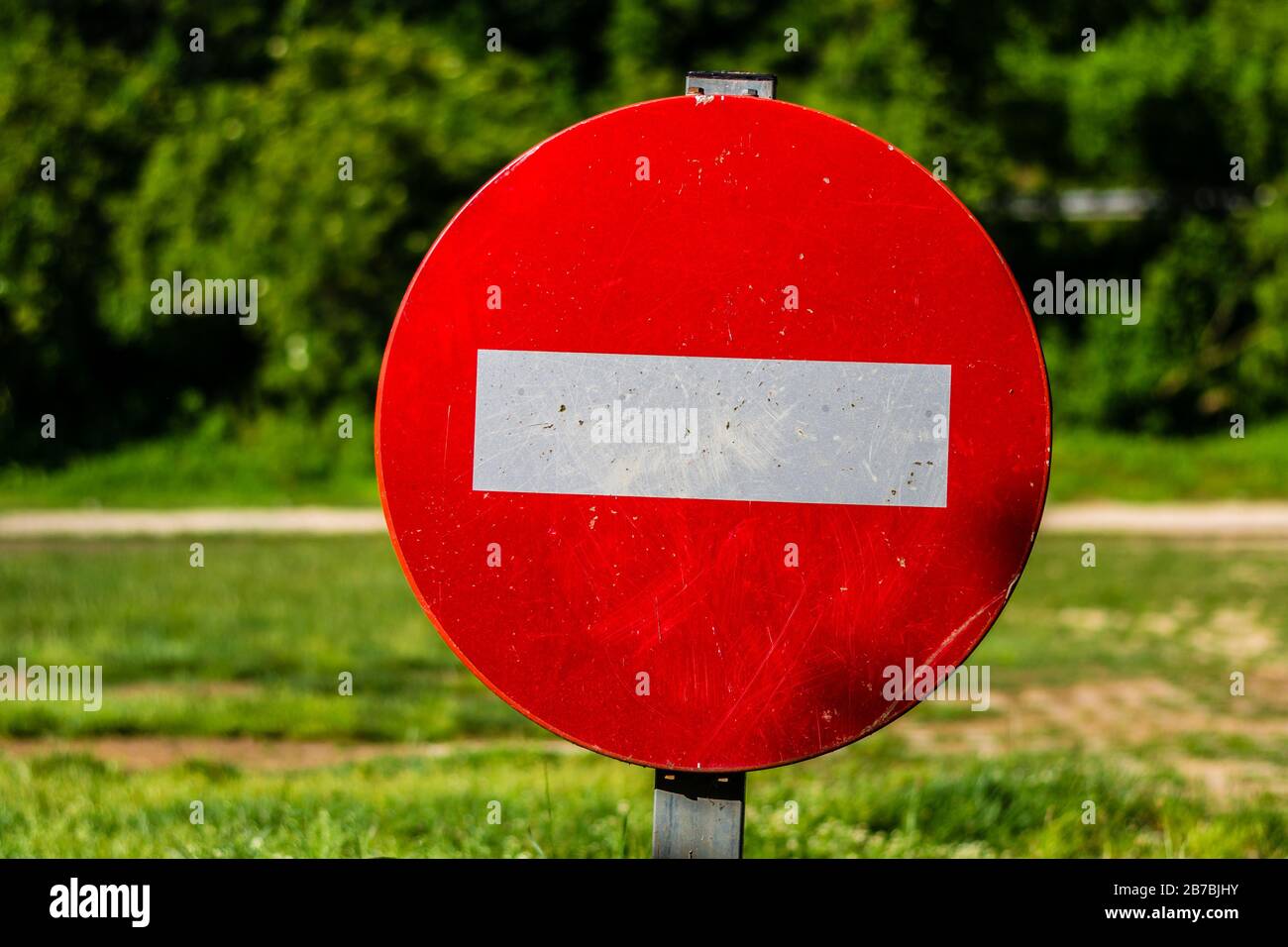 Red circle access prohibited red sign Stock Photo - Alamy