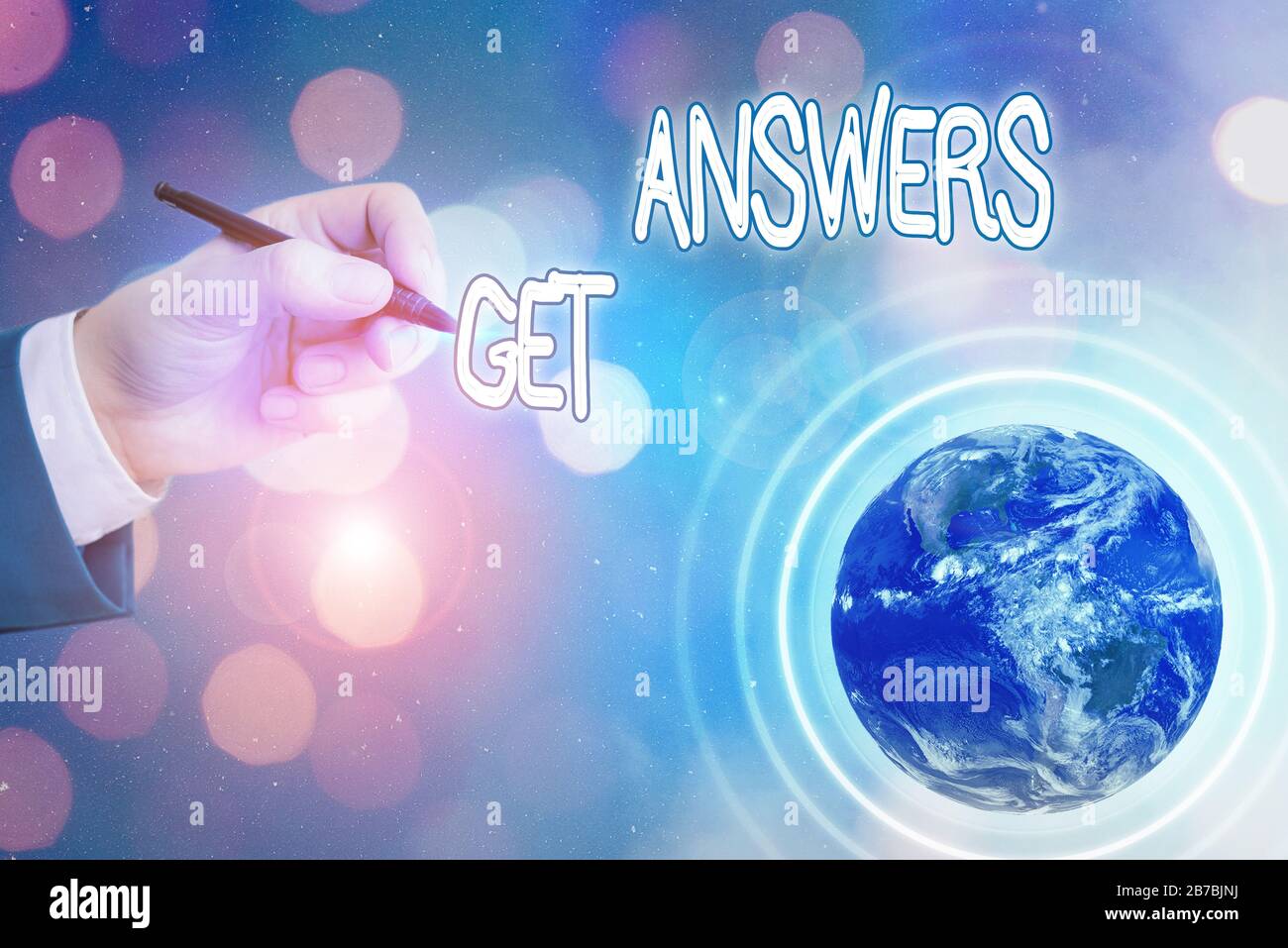 Conceptual hand writing showing Get Answers. Concept meaning to get a ...