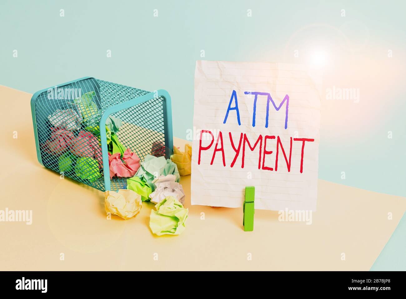 Text sign showing Atm Payment. Business photo showcasing Cashless ...