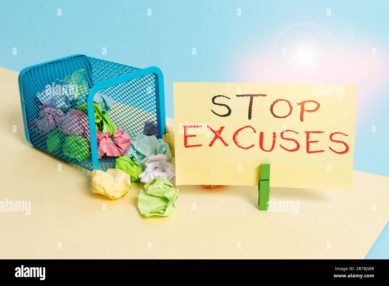 Handwriting text writing Stop Excuses. Conceptual photo put an end to ...