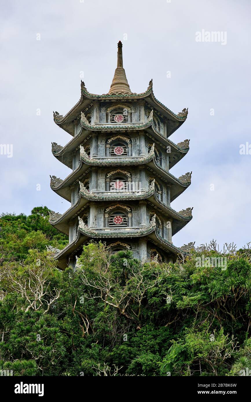 Pagoda on the marble mountains in Danang, Vietnam Stock Photo - Alamy