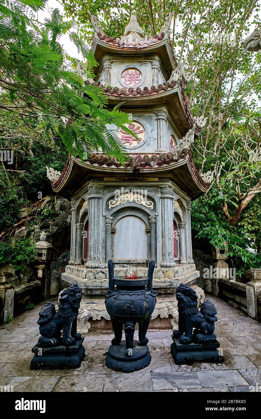 Pagoda on the marble mountains in Danang, Vietnam Stock Photo - Alamy