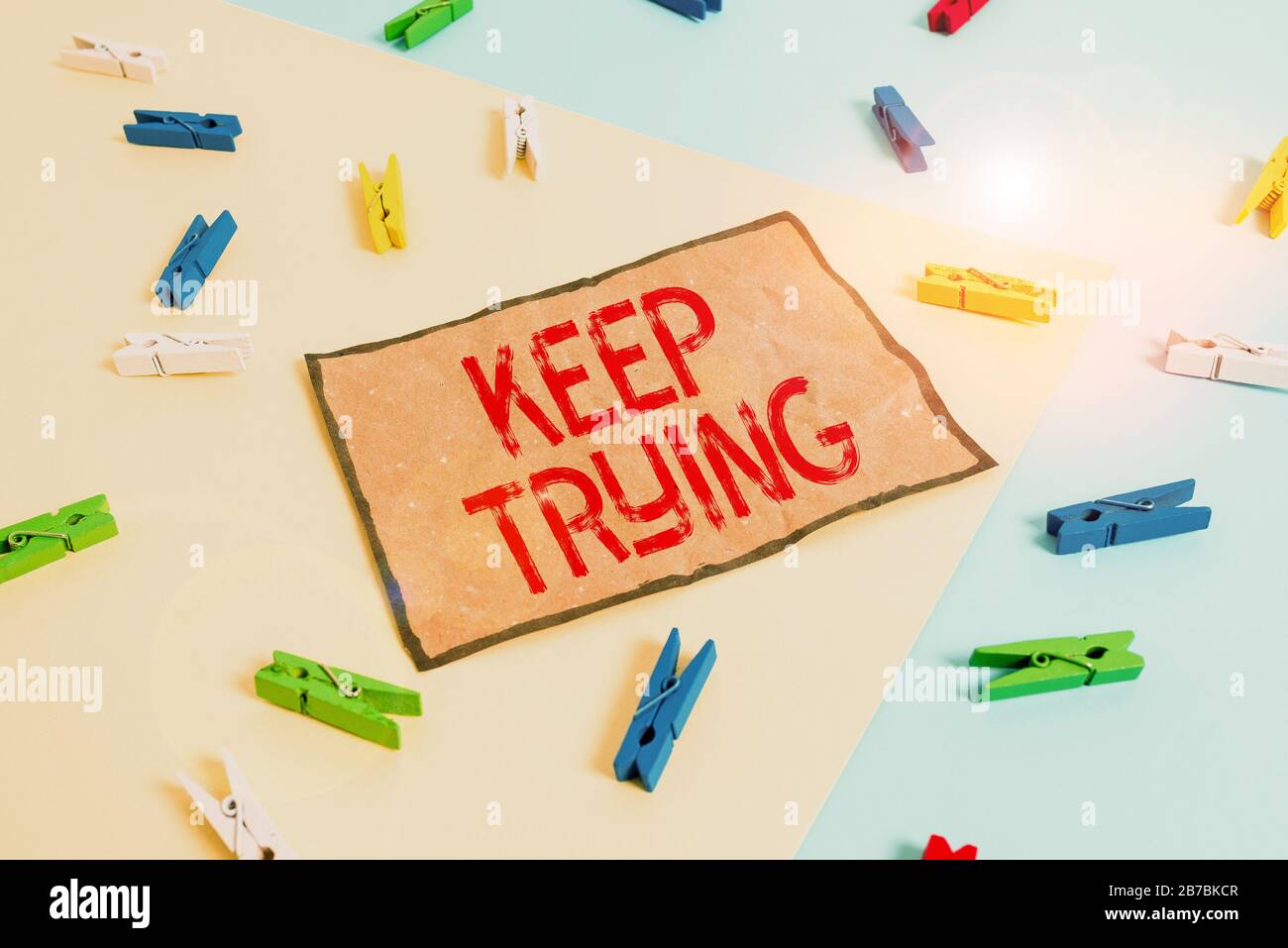 Handwriting text writing Keep Trying. Conceptual photo continue to do ...