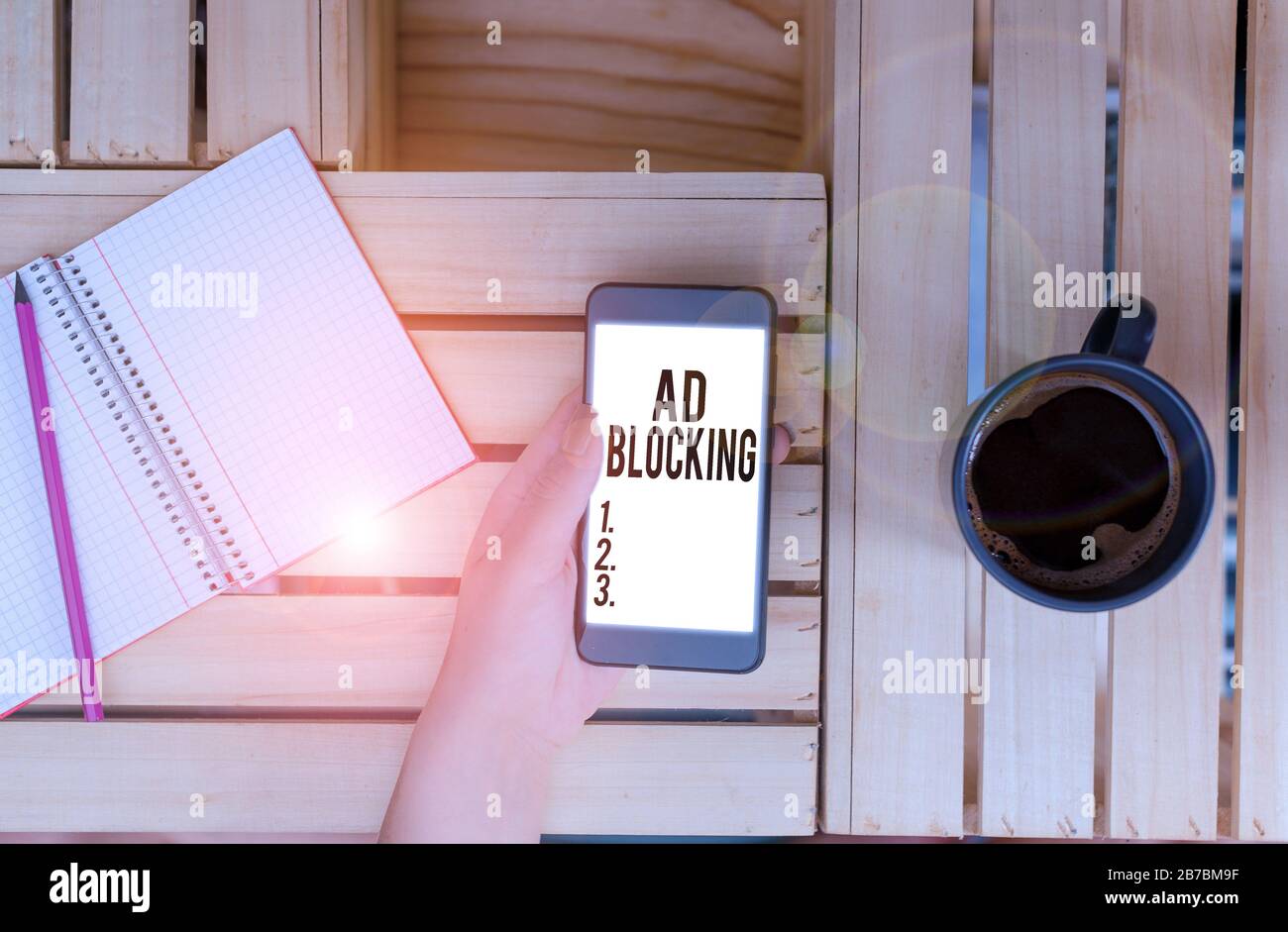 Writing Note Showing Ad Blocking Business Concept For Program That Will Remove Different Kinds